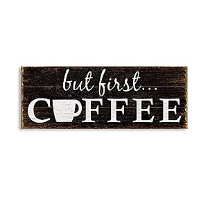 Kas Home Inspirational Quotes Motto Canvas Wall Art,Coffee Prints Signs Framed,Retro Artwork Decoration for Bedroom,Living Room,Office & Home Wall Decor (6 x 16 inch, Coffee)