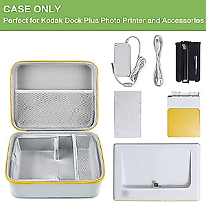 Case Compatible with Kodak Dock Plus or Kodak Dock Portable Instant Photo Printer, 4x6 Photo Paper/Charger Cord Other Accessories Everything fits Great Inside - Black (White)
