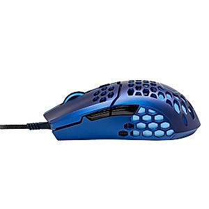 Cooler Master MM711 Blue Steel Limited Edition Gaming Mouse with Lightweight Honeycomb Shell, Ultraweave Cable, 16000 DPI Optical Sensor, and RGB Accents