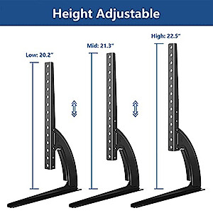 Rfiver Universal Table Top TV Stand Base TV Legs with Height Adjustment fits Most 32-55 Inch LCD LED Flat Screen TVs, Max VESA 800x400 mm, Mount Holds up to 88 lbs, Black