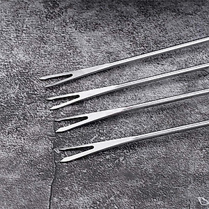 OSALADI Stainless Steel Fondue Forks Cheese Fondue Fork Stainless Steel Fruit Forks Fondue Forks Set Bbq Forks Roasting Sticks For Hot Pot Barbecue (Handle Random Color)