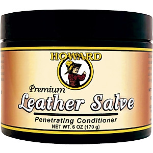 Howard Products Leather Salve - Leather Conditioner for Car Interior, Rejuvenates, Protects, Revives Leather: Couches, Shoes, No Sticky Residue