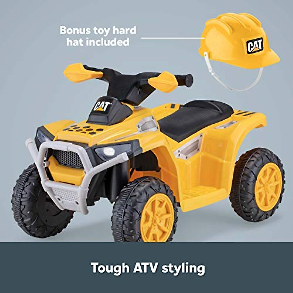 Kid Trax CAT Toddler Quad Ride On Toy, 6 Volt Battery, 1.5-3 Years Old, Max Weight 44 lbs, Single Seater, Yellow (KT1575AZ)