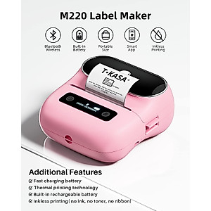 Phomemo M220 Portable Thermal Label Makers, Wireless Label Printer for Address, Labeling, Mailing, Office Supplies Organizing, Label Maker Machine with Tape, Sticker Printer with 3 Rolls of Labels