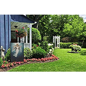 AOYEGO Angel Flying Garden Flag Small Vertical Double Sided 12.5 x 18 Inch Christmas in a Starry Night Sky Burlap Yard Outdoor Decor