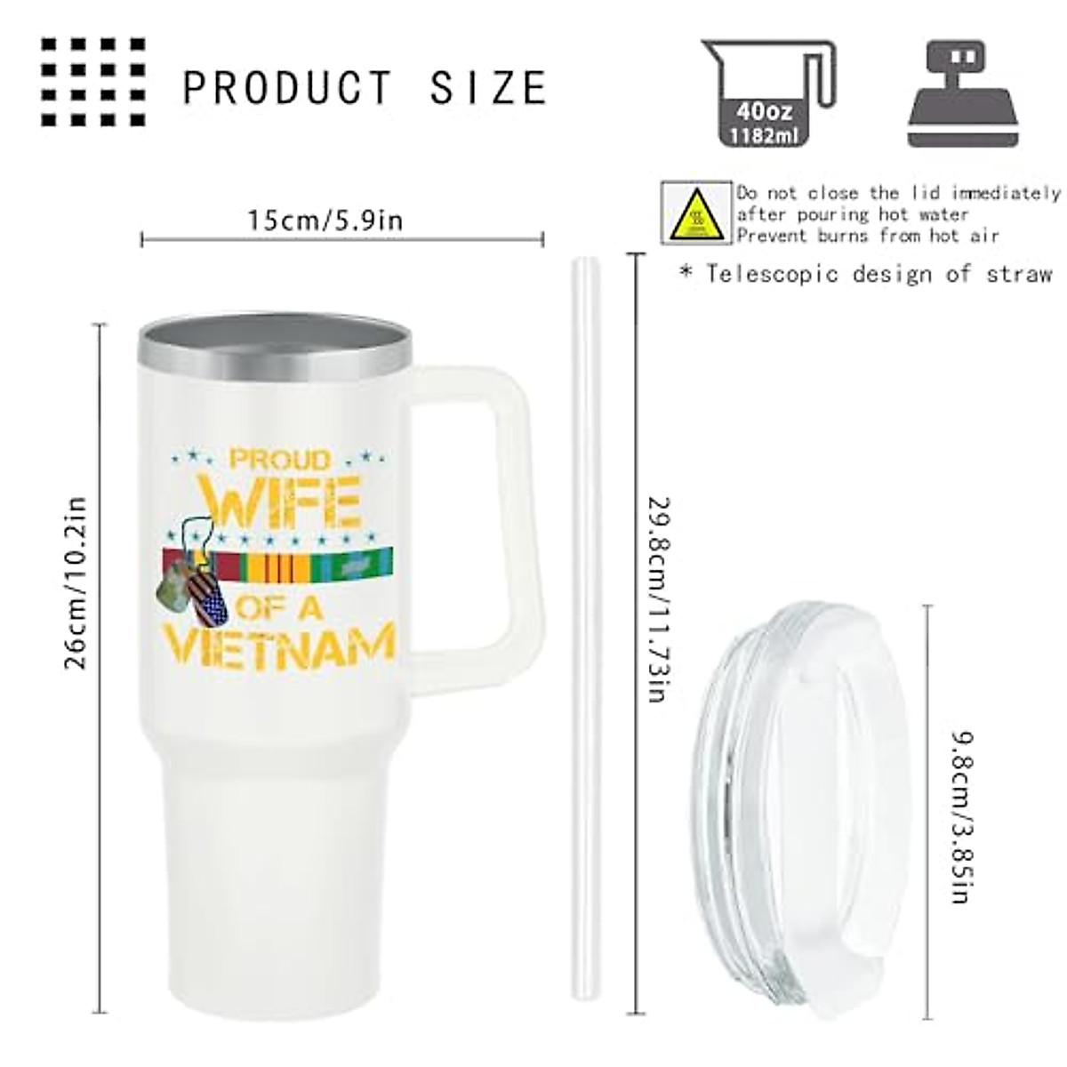 Proud Veteran Wife Wine Tumbler With Lid Cool Adults