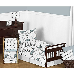 Sweet Jojo Designs Slate Blue Playmat Tummy Time Baby and Infant Play Mat for Bear Mountain Watercolor Collection