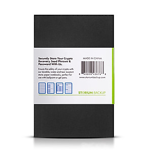 Storium Crypto Seed Phrase Storage Notebook - Waterproof Stone Paper Book - Keep Your Cryptocurrency Recovery Phrase Password Safe & Secure - Cold Storage Wallet Backup Journal - Pocket Size 2-Pack