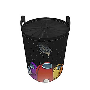 AKA personality Am-Ong U-S Laundry Basket, Laundry Hampers Lightweight Durable Drawstring Waterproof Round Storage Basket,Bathroom/Home Decor/Baby Hamper/Boxes/Baby Clothing