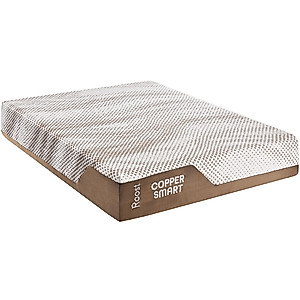 Roost Copper Smart 14-Inch Thermic Gel Memory Foam Mattress with Copper Infused Cover for Cool and Comfortable Sleep, Easy Set Up and Durable Copper Mattress, Full