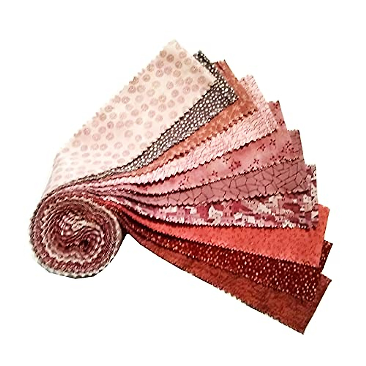 Brewer Stof Coordinates Junior Jelly Roll Up - Twenty 2.5 x 42 Precut Fabric Quilting Strips in Colorway (Rose),Pink