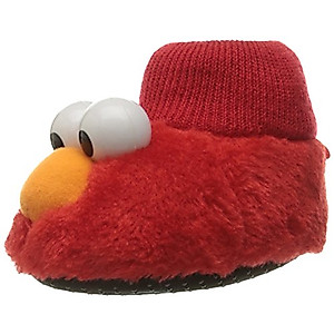Sesame Street Unisex-Baby ELMO Puppet Slipper, Red, 5/6 Child US Toddler
