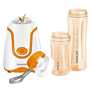 Sencor SBL2203OR 300W Smoothie Blender with 2 Impact Resistant BPA Free Bottles, Orange