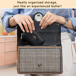 imeetu RFID Credit Card Holder, Small Leather Zipper Card Case Wallet for Women (Lite,Fuchsia)