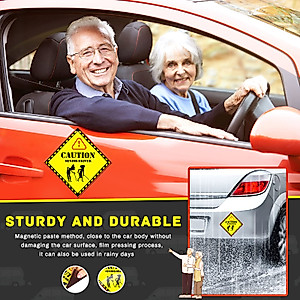 4 Pieces Over The Hill Gag Gifts Driver Car Magnet Elderly Driver Sticker Funny Car Magnets for Over The Hill Party Supplies Gags and Practical Joke Toys