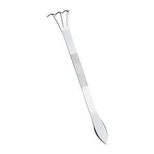 Gardening Rake, 3-Prong Stainless Steel Loosen Soil Root Rake, Gardening Soil Farming Bonsai Tree Tools with Ergonomic Handle