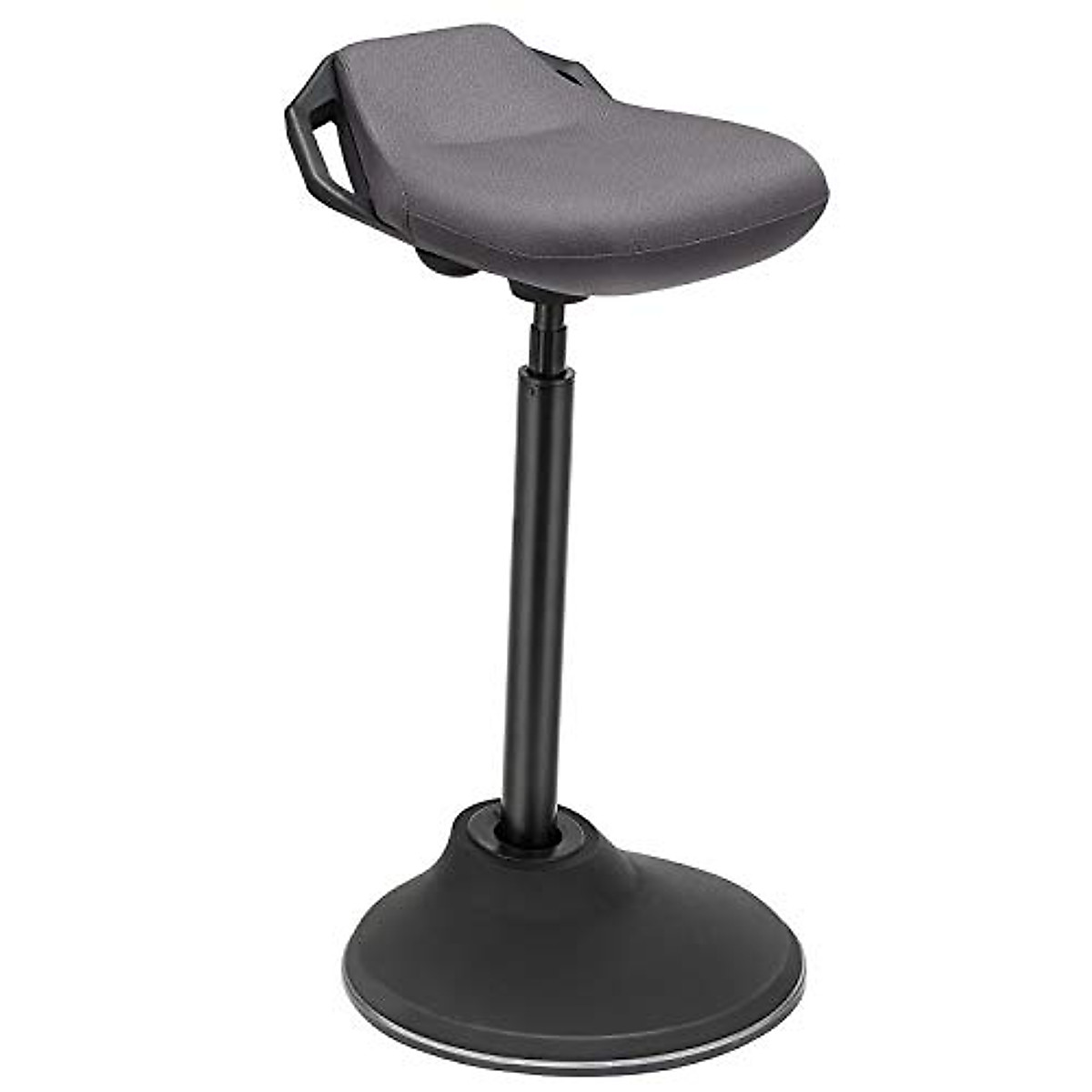 SONGMICS Standing Desk Chair, Adjustable Ergonomic Standing Stool, 23.6-33.3 Inches, Swivel Sitting Balance Chair, Anti-Slip Bottom Pad, Grey UOSC02GY