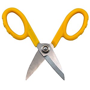 Miller KS-1 Yellow Fiber Optic Kevlar Scissors, Easily Portable Utility Scissors for Working Technicians, Electricians, and Installers, Heavy-Duty Cable Cutters, 5.5 Inches
