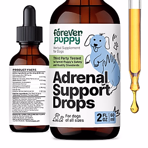 Adrenal Support for Dogs - Calming Drops for Dogs w/Liquid Ashwagandha & Schisandra Berry - Adrenal Drops for All Breeds & Sizes - Liquid Dog Vitamins and Supplements for Adrenal Health - 2 oz