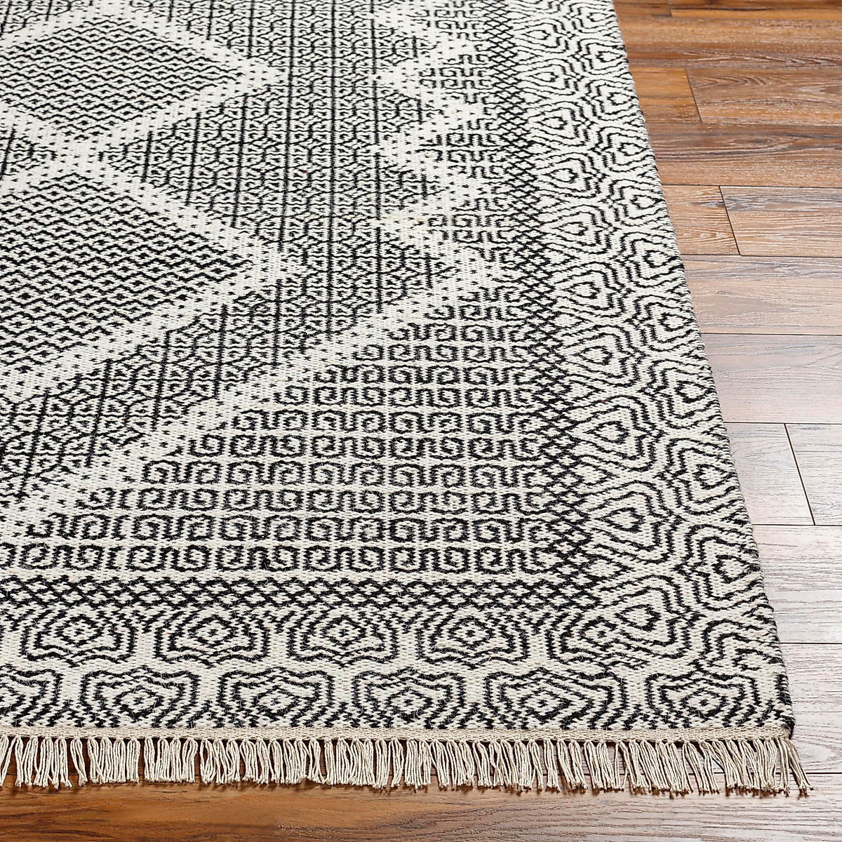 Mark&Day Wool Rugs, 6x9 Nishnabotny Cottage Dark Gray Area Rug, Grey Beige Carpet for Living Room, Bedroom or Kitchen (6' x 9')