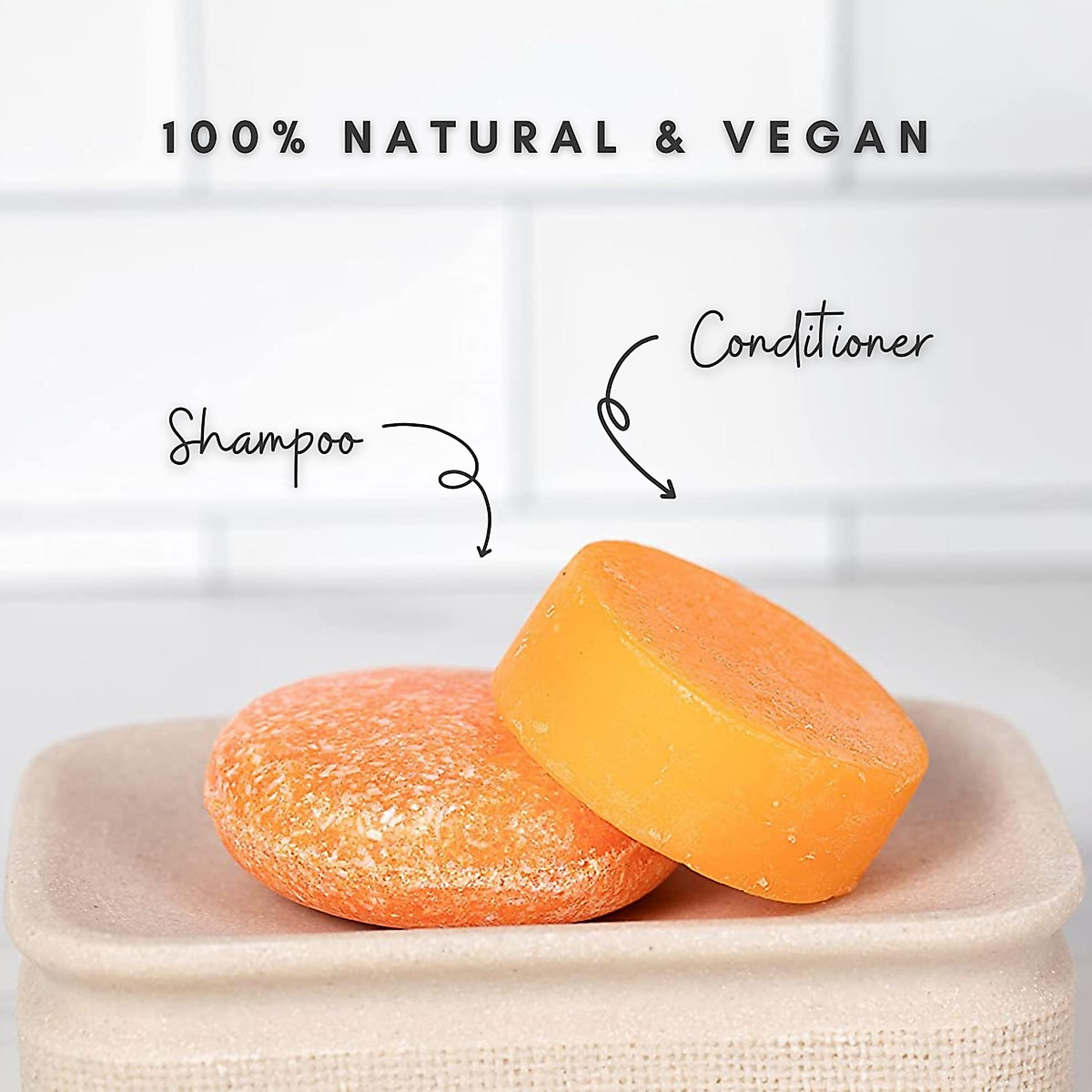 Wave Fresh Citrus Shampoo & Conditioner Bar Set - Natural & Organic Moisturizing Vegan Shampoo and Conditioner Bars for Women & Men - Long-Lasting (80-120 Uses)