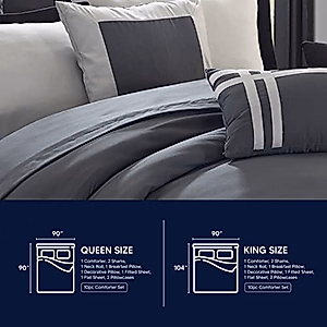 Chic Home Zarah 10 Piece Comforter Bedding with Sheet Set and Decorative Pillows Shams, Queen, Grey