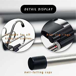 Closet Organizers and Storage, Magic Pants Hangers for Space Saving, Pant Hanger Rack Organizer Use for Scarf Jean Skirt ( 2-Pack with 10 Stainless Steel Clips ) (Black)