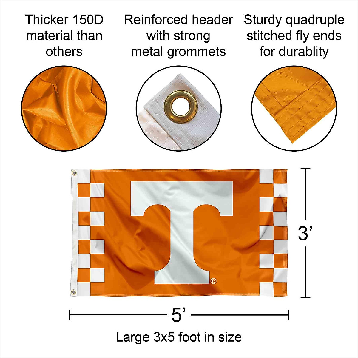 College Flags & Banners Co. Tennessee Volunteers Checkerboard Flag