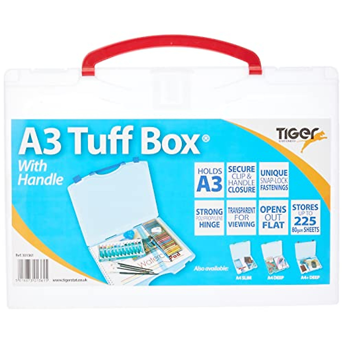 Tiger 301361 A3 Tuff Box, Assorted handle, White