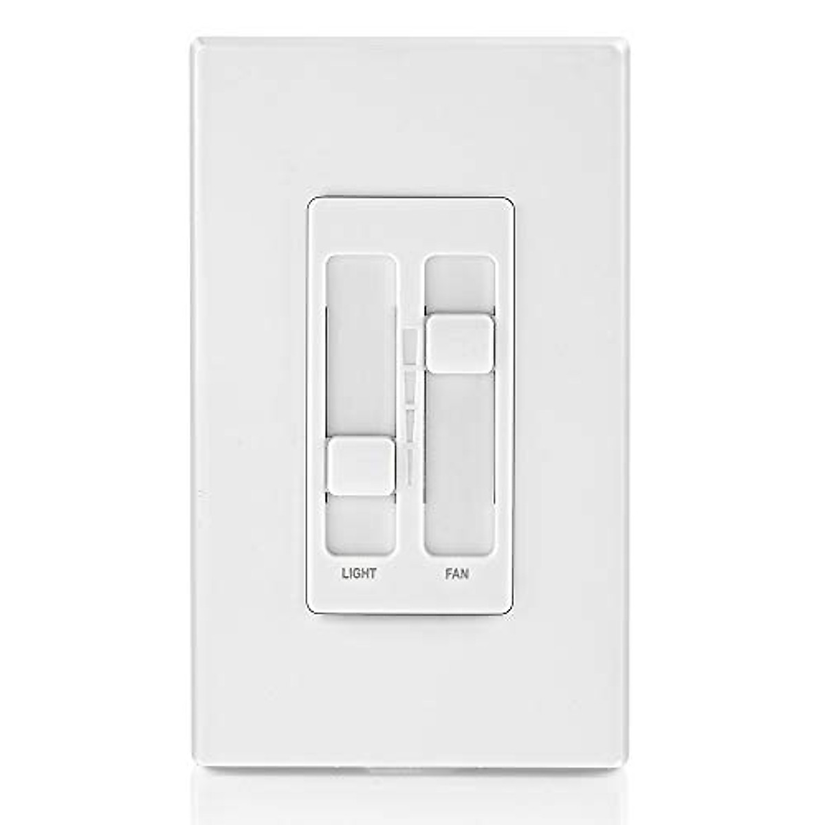 Leviton 66DF-10W SureSlide Dual Quiet Light Control for 150W LED, 300W Incandescent/Halogen, 1.5 Amp Fan, 120V, White