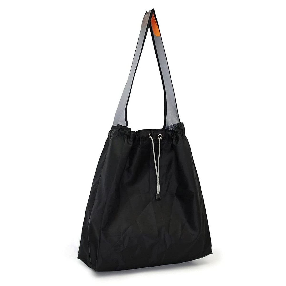 EcoJeannie 3 Pack Ripstop Nylon Foldable Reusable Grocery Shopping Bag with Pouch & Inner Pocket, Draw-String, NRS036