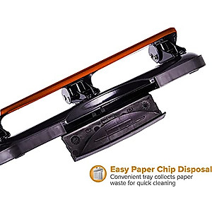 Bostitch Office Three Hole Punch Ez Squeeze Hole Puncher 20 Sheet Standard - Metal Construction - Red