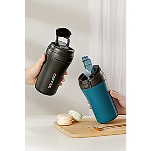 Beeiee Travel Mug with Flip Lid 15oz/450ml Coffee Cup Tumbler Thermos Insulated Coffee Travel Mug,Double Wall Vacuum,304 Stainless Steel
