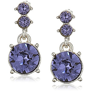 Nine West Silver-Tone and Purple Necklace and Earrings Set