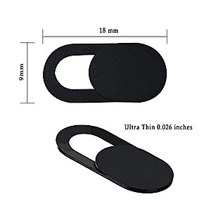 NEPAK 18 Pack Webcam Cover 0.026 Inch Ultra Thin,Webcam Cover Slide,Laptop Camera Cover Slide for PC, MacBook, iMac, Computer, iPad(Black)