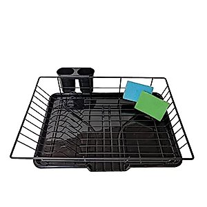 3 Pc Black Dish Drying Rack Set | Dish Rack | Sink Drying Rack | Dish Drainer | Sink Dish Rack (Matt Black)