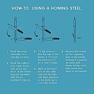 Messermeister 10” Ceramic Sharpening Rod - Knife Sharpener - Fine 1200 Grit - Break-Resistant Solid Ceramic Core, Large Sharpening Surface & Soft-Grip Handle