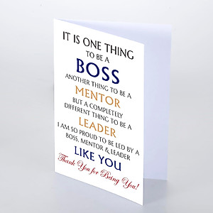 Bosses Day Gifts for Women Men Funny Boss Day Gifts for Him Her Greeting Cards Thank You Cards with Envelopes for Boss Female Mentor Leader Supervisor Boo Basket Birthday Christmas Halloween Gifts