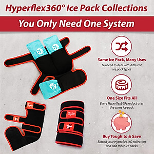 Ankle Ice Pack Wrap for Swelling - Compression Foot & Ankle Pain Relief, Hot & Cold Therapy for Swelling, Sprains, Achilles Tendonitis, Plantar Fasciitis - Extra Sleeve, Strap & Reusable Gel Ice Packs