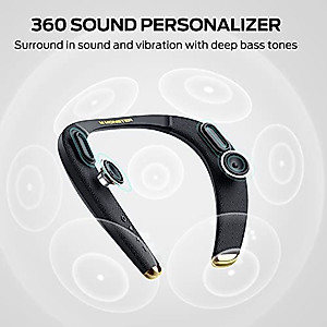 Monster Boomerang Petite Neckband Bluetooth Speakers, Neck Speaker with 15H Playtime, aptX High Fidelity 3D Stereo Sound, Low Latency, Built-in Mic, IPX5 Waterproof Wearable Speaker for Home Outdoor