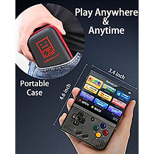 Miyoo Mini Plus,Retro Handheld Game Console with 64G TF Card,Support 10000+Games,3.5-inch Portable Rechargeable Open Source Game Console Emulator with Storage Case,Support WiFi.(Black)