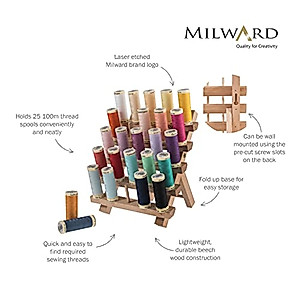 Millward Holder: 25 Spools: Beech Wood, 14.5x15.5x18