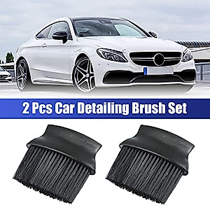 X AUTOHAUX 2pcs Car Interior Soft Hair Dust Removal Brush Car Cleaning Brush Dust Collectors for Car Dashboards Air Conditioning Vents Black