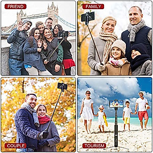 Selfie Stick Tripod, Aluminum Integrated Storage Design Phone Tripod with Wireless Remote Controller - Compatible for iPhone X/Xs/XR/iPhone 8/8Plus/iPhone 7/iPhone 6 and All Android Phone