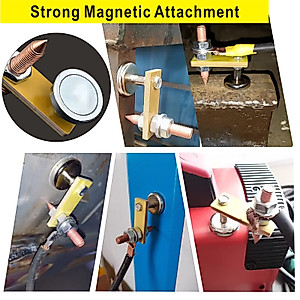 Motcoda Upgrade Magnetic Welding Ground Clamp Welder Grounding Clamps Tools Copper Stick Ground Wire Clamp Weld Metal Accessories Welders Tools (single disk)