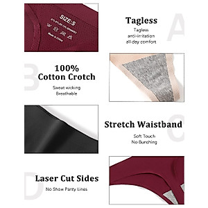 POKARLA Seamless Thongs for Women breathable Low Rise No Show Panties Invisible Underwear Pack of 10