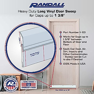 Heavy Duty Weight Aluminum with Long Vinyl Door Sweep (4 FT, White)