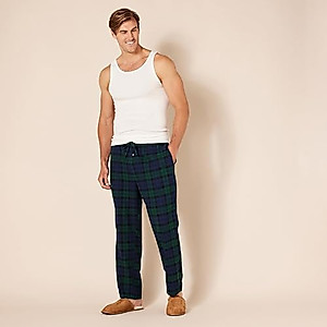 Amazon Essentials Men's Flannel Pajama Pant (Available in Big & Tall), Dark Green Navy Blackwatch Plaid, Medium