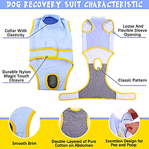 ROZKITCH Dog Surgery Recovery Suit, Onesie Breathable Abdominal Wound Skin Problems, Puppy Cone Collar Alternative, Anti Licking Professional Surgical Recovery Costume After Spay, No Harassment