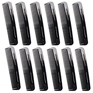 Favorict (12 Pack) 5" Pocket Hair Comb Beard & Mustache Combs for Men's Hair Beard Mustache and Sideburns